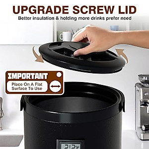 WantJoin Insulated Beverage Dispenser-Thermal Hot and Cold Beverage Dispenser Tea Dispenser Stainless Steel 12L/3.2Gal Hot Drink Dispenser with Spigot for Hot Tea&Coffee,Cold Milk,Water,Juice (Black)