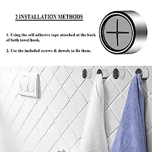 Kitchen Towel Hook Holder, Self Adhesive Wall Dish Towel Hook, Wall Mount Towel Hanger for Bathroom, Wall, Cabinet, Garage, Kitchen and Home - No Drilling Required