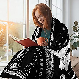 Scorpio Constellation Blanket Zodiac Sign Throw Blanket Astrology Flannel Blanket Birthday Gifts for Women Men 40"X50"