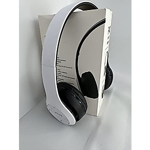 White P47 Wireless Headphones, Microphone, Sport Headphones, Headphone for TV, Sound as Sport Earphones with Mic, Noise Cancelling, Computer, Workout, Wire,