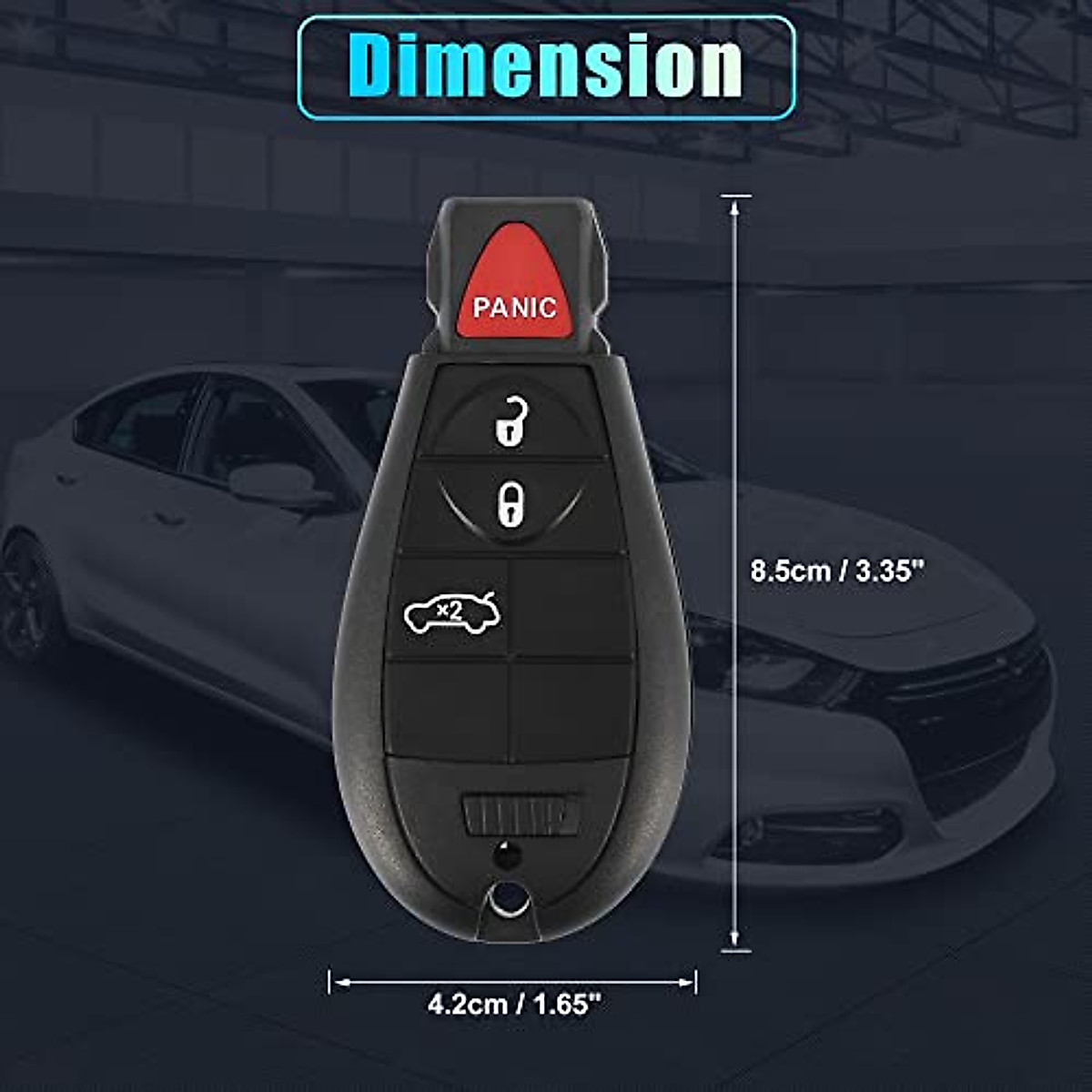 X AUTOHAUX 2pcs Replacement Keyless Remote Car Key Fob 433Mhz 4 Button for Dodge Dart 13-16 M3N32297100 56046771AA 56046771 AA 56046767AA 56046767 AA