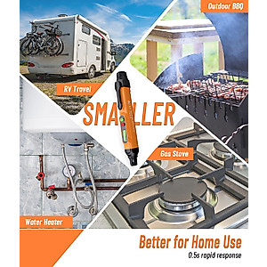 Gas Leak Detector -VITITE Natural and Propane Gas Detector for Home; Mini Portable Gas Alarm for Locate Combustible Gas Leaks Like LPG, LNG, Sewer Gas (Includes 2 Batteries & Carrying Pouch) - Orange