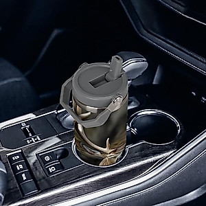 YTLKGFP 30 Oz Large Capacity Car Cup Camouflage Deer Tumbler with Handle Straw Lid Insulated Stainless Steel Water Bottle Travel Mug Leak-proof Car Cup Keeps Cold Or Hot