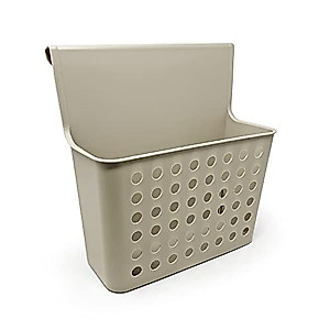 Plastific Kitchen Over Cabinet Drawer Door Hanging Organizer Basket Balance Attach a Trash Waste Bin Box Hanging Small Trash Suitable for Kitchen, Bathroom, Toilet, Bedroom (Taupe)
