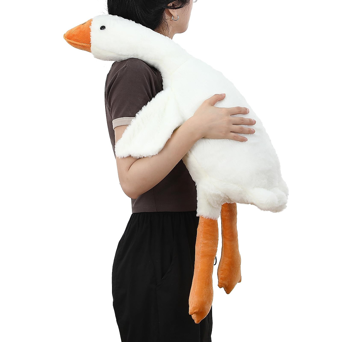 HyDren 19.7 Inch Christmas Goose Stuffed Animal Giant Cute White Duck Stuffed Animals Huge Soft Hugging Plush Duck Goose Big Sleeping Animal Body Pillow Toy
