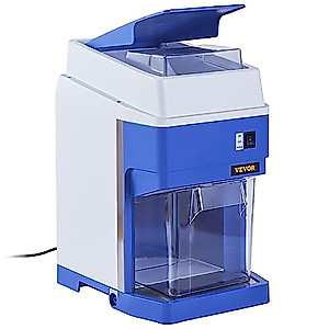 VEVOR Commercial Shaver Crusher 265lbs Per Hour Electric Snow Cone Maker 300W Tabletop Shaved Ice Machine, 265LLBS/H-300W, Blue