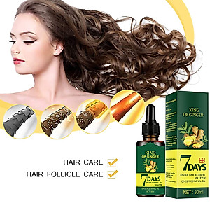 Ginger Hair Growth Germinal Oil, Regrow 7 Days Ginger Germinal Serum for Nourishing Hair Roots, 30ML (3pcs)