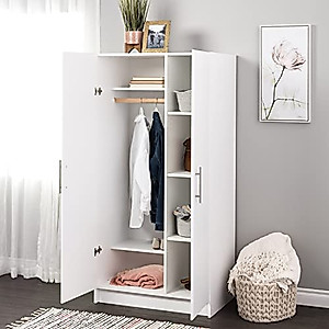 Prepac Elite Wardrobe with Storage, White