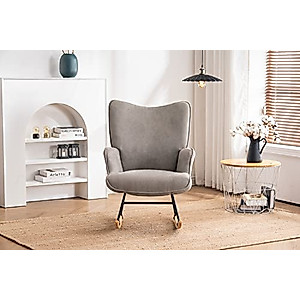 Devion Furniture Shaman Rocking Chair, Wood,Gray 26D x 31W x 37H in