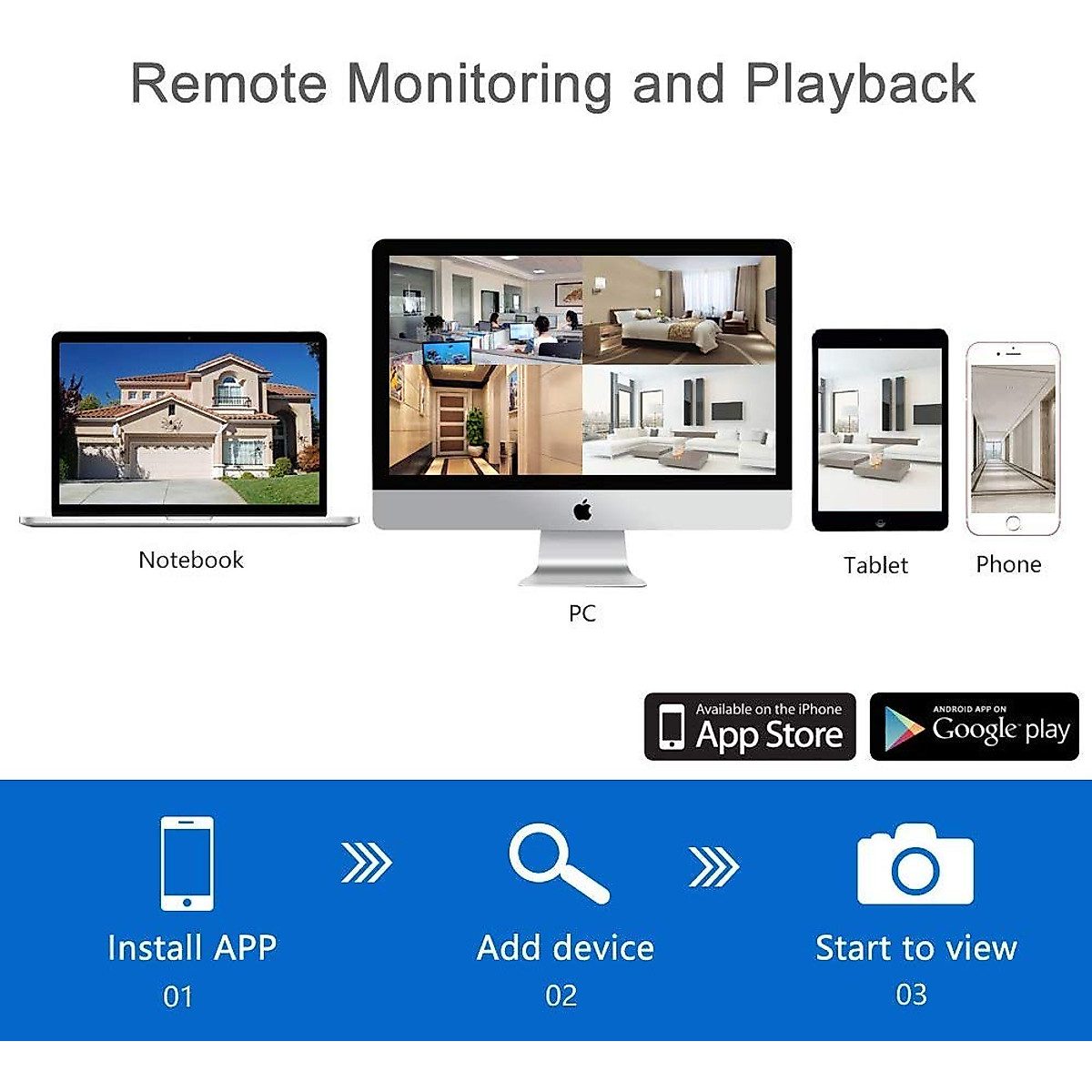 Security Camera System Wireless,Firstrend 1080P 8CH Wireless Home Security Systems with 4pcs 2MP Full HD Cameras 1TB HDD Night Vision Motion Detection Free App for Indoor Outdoor Video Surveillance