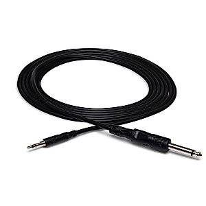 WIKOSS Hosa Stereo 3.5mm Male TRS to 1/4in Male TS Mono Interconnect Patch Cable 3 Ft