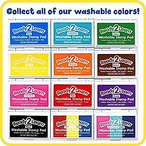 READY 2 LEARN Washable Stamp Pad - Red - Non-Toxic - Fade Resistant - Perfect for Scrapbooks, Posters and Cards