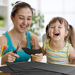 Ctosree 100 Sheets 12 x 12 Inches Cardstock Scrapbook Paper 180 Gsm 65lb Cover 120 lb Thick Heavyweight Creative Card Making Supplies for Printer Invitations Menus Collection DIY Projects (Black)