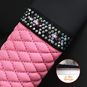 zipelo 2 Pcs Auto Seat Belt Cover, Breathable Leather Shoulder Pads Protect Your Neck, Harness Pads Strap for a More Comfortable Driving, Car Accessories Compatible with Adults Kids (Pink)