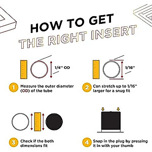Prescott Plastics Made in USA 0.25" - 0.3125" Inch Round Vinyl Bolt Screw Protectors (4 Pack), Rubber Flexible End Cap for Metal Tubing, Fence, Glide Insert for Pipe Post and Furniture