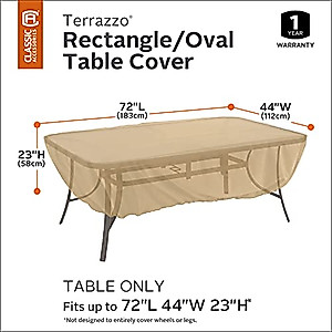 Classic Accessories Terrazzo Rectangular/Oval Patio Table Cover, Retail
