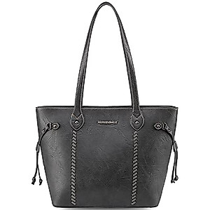 Montana West Tote Bags for Women Top Handle Gray Satchel Purses and Handbags Ladies Shoulder Bags Vegan Leather,MWC-G097-DGY