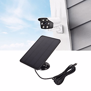 4W Solar Panel for Security Camera, DC 5V Micro USB & USB C Port Solar Panel, IP65 Waterproof Solar Charger for Eufycam, Arlo Essential Spotlight, XL Spotlight Cameras (Black)