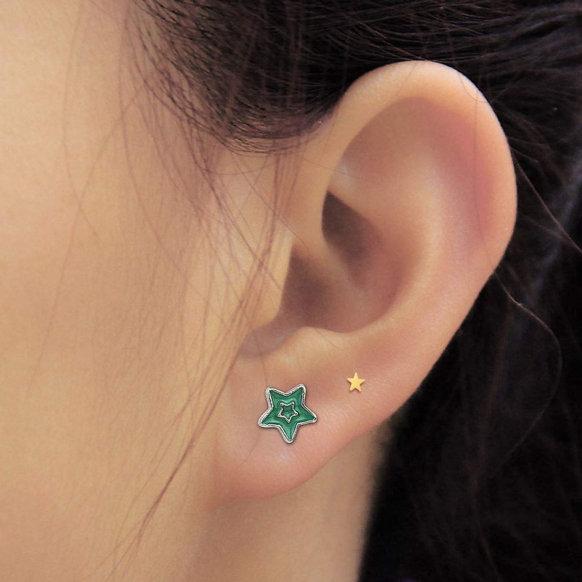 HOVEOX 20 Pairs Stud Earrings Stainless Steel Mixed Color Cute Animals Fruit Mushroom Cherry Pearl Fox Bear Butterfly Bee Owl Flower Star Heart Stud Earrings Set for Women