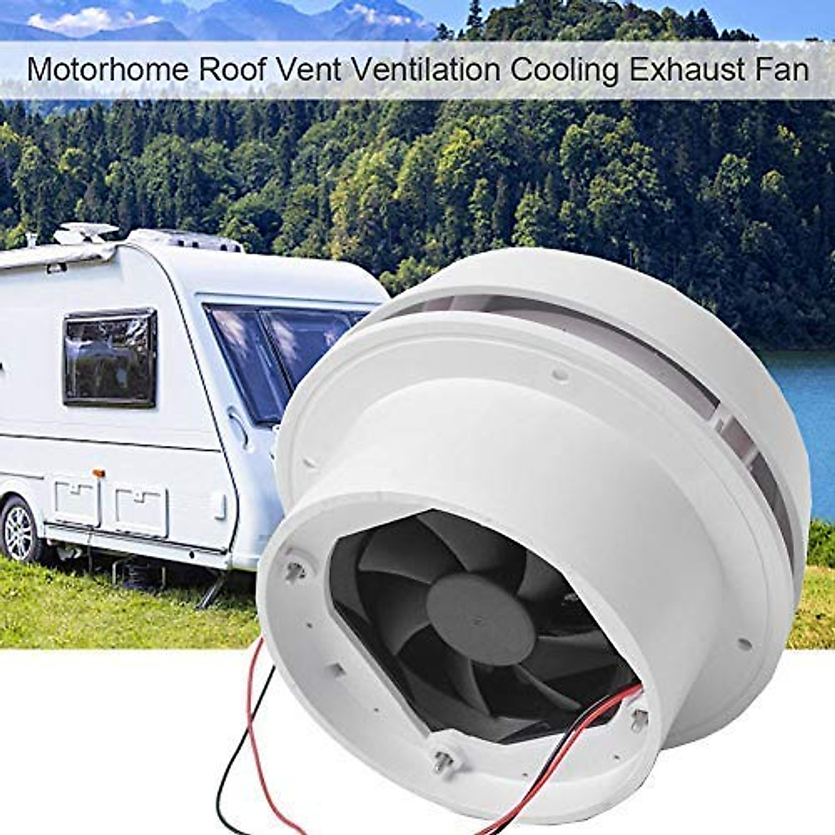 MASO Exhaust Cooling Fan Car 12V RV Motorhome Roof Vent Ventilation Cooling Exhaust Fan Noiseless Energy-saving for Homes Trailer Travel Caravan （Fan Shell + Strong Fan）