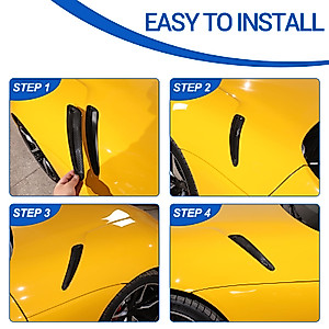 Real Carbon Fiber Hood Air Vent Trim Cover Fit for Toyota Supra GR A90 A91 MK5 2019-2024, Hood Air Outlet Vent Molding Sticker Trim, 2PCS (Carbon Fiber)