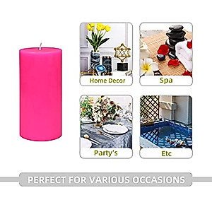 Zest Candle Pillar Candle, 3 by 6-Inch, Hot Pink
