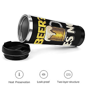 Beer Yes No Travel Coffee Mug Reusable Insulated Drinking Cup with Lid for Home Outdoor Works 13 Oz