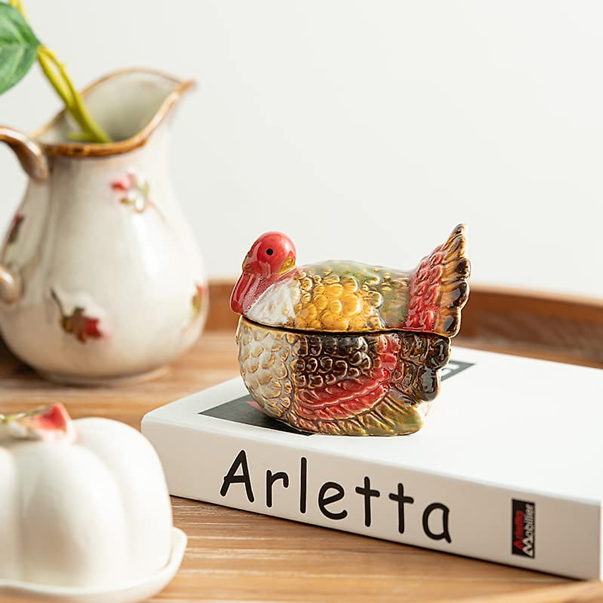 YINYUEDAO Ceramic Jewelry Organizer - Jewelry Tray, Decorative Bowl, Ring Dish for Rings, Earrings, Necklaces, Bracelets, Watches, Keys, Cell Phones - Holiday Gift for Women's Friends and Mothers