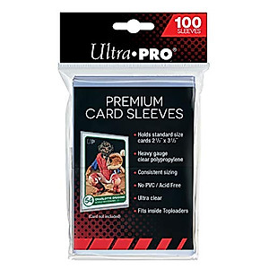 Ultra Pro - Premium Clear 100ct. Card Sleeves - Standard Size Card Sleeves to Protect Sports Cards, Baseball Cards, Football Cards, and Collectible Cards