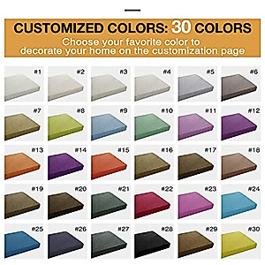 PHUSTJKL Custom Size 30 Colors Bench Cushion, 4 in Thick Upholstery Foam Bay Window Seat Cushion Washable Removable Cover Non Slip Kitchen Dining Cushion Patio Swing Seating Cushion Garden Bench