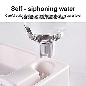 BESUFY 500ml Pet Dogs Cats Automatic Drinking Bottle Heart Feeding Bowl Water White