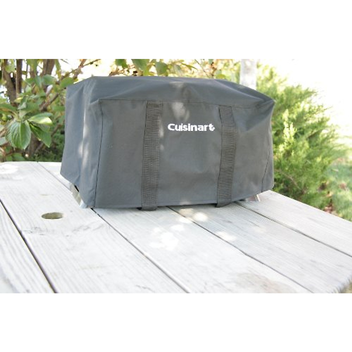 Cuisinart Grill Bundle - Petit Portable Propane Gourmet Tabletop Gas Grill (Stainless Steel) & Tabletop Grill Tote Cover