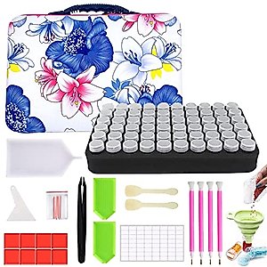 VAIIEYO Diamond Painting Storage Containers, 60 Slots EVA Shockproof Beads Storage Diamond Painting Accessories,Durable High Capacity - Diamond Embroidery Art Craft Jewelry Beads Rhinestones Organizer