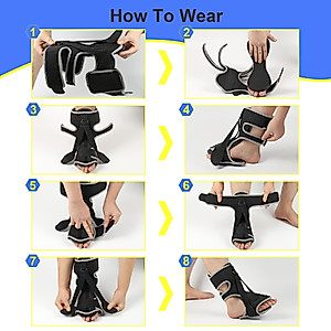 Kairry Plantar Fasciitis Night Splint,2023 Upgraded Adjustable Plantar Fasciitis Relief Night Splint ，Achilles Tendonitis and Foot Drop for Women and Men (Black Gray)