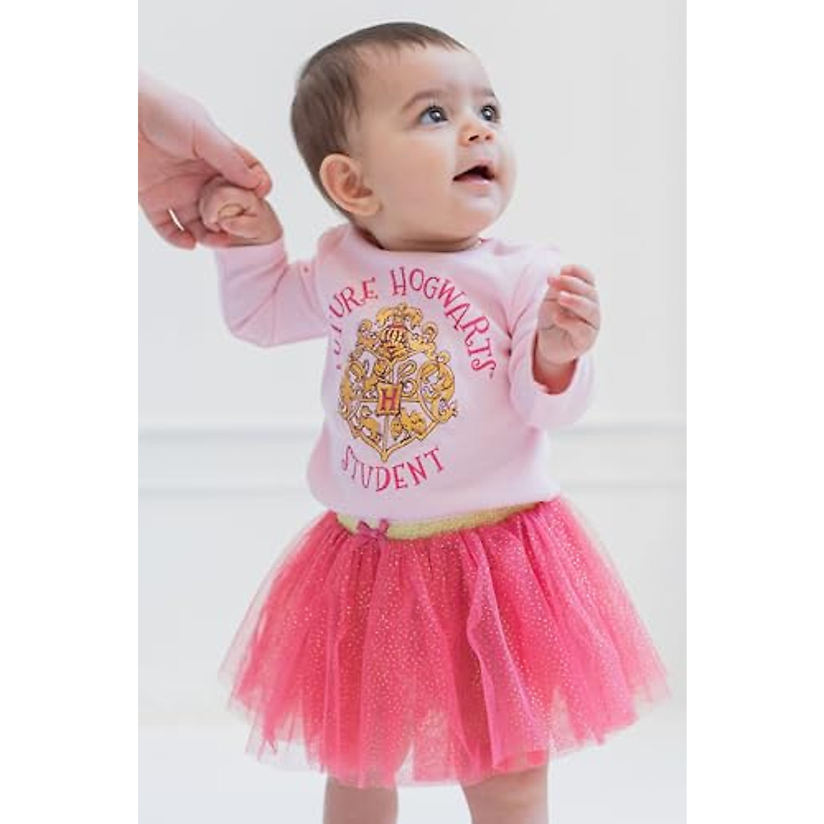 Harry Potter Infant Baby Girls Bodysuit Graphic T-Shirt Mesh Skirt and Leggings 4 Piece Layette Set 18 Months