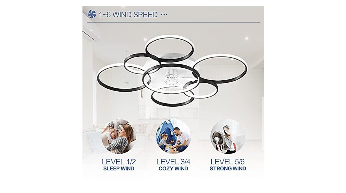 SNOWUNDER 41" Ceiling Fan with Remote & Tri-Color Light