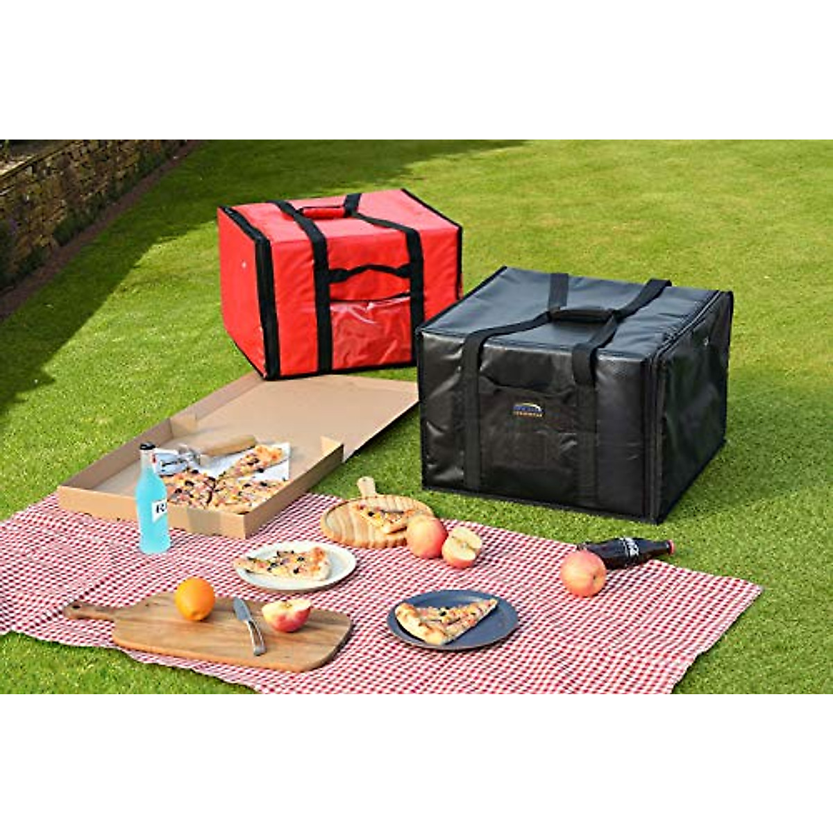 New Star Foodservice 50134 Insulated Pizza Delivery Bag, 20" by 19" by 13", Red