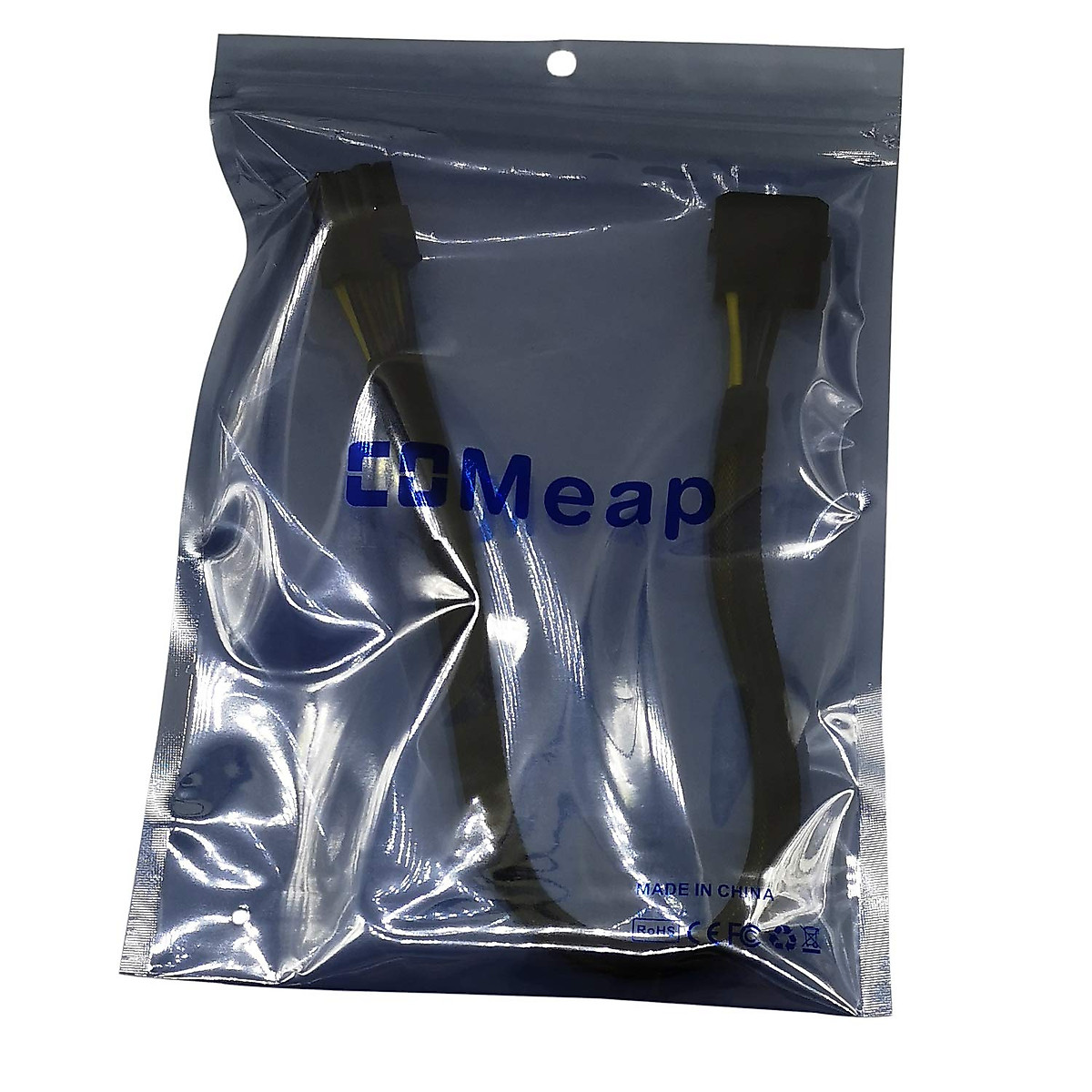 COMeap Molex to CPU 8 Pin EPS Power Cable, LP4 Molex Male to CPU 8 Pin (4+4) EPS-12V Adapter Converter Sleeved 13-inch(33cm)