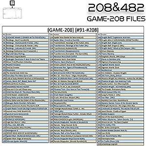 208 and 482 in 1 Game Card, Super Combo Game Cartridge Suitable for Various Types of Game Consoles