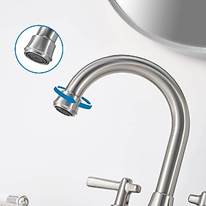 Brushed Nickel Bathroom Sink Faucet, SBOSBO 4 Inch Bathroom Faucet for Sink 3 Hole, 2 Handle Sink Faucet with Pop Up Drain Assembly and 2 Water Supply Hoses for RV Bathroom Vanity