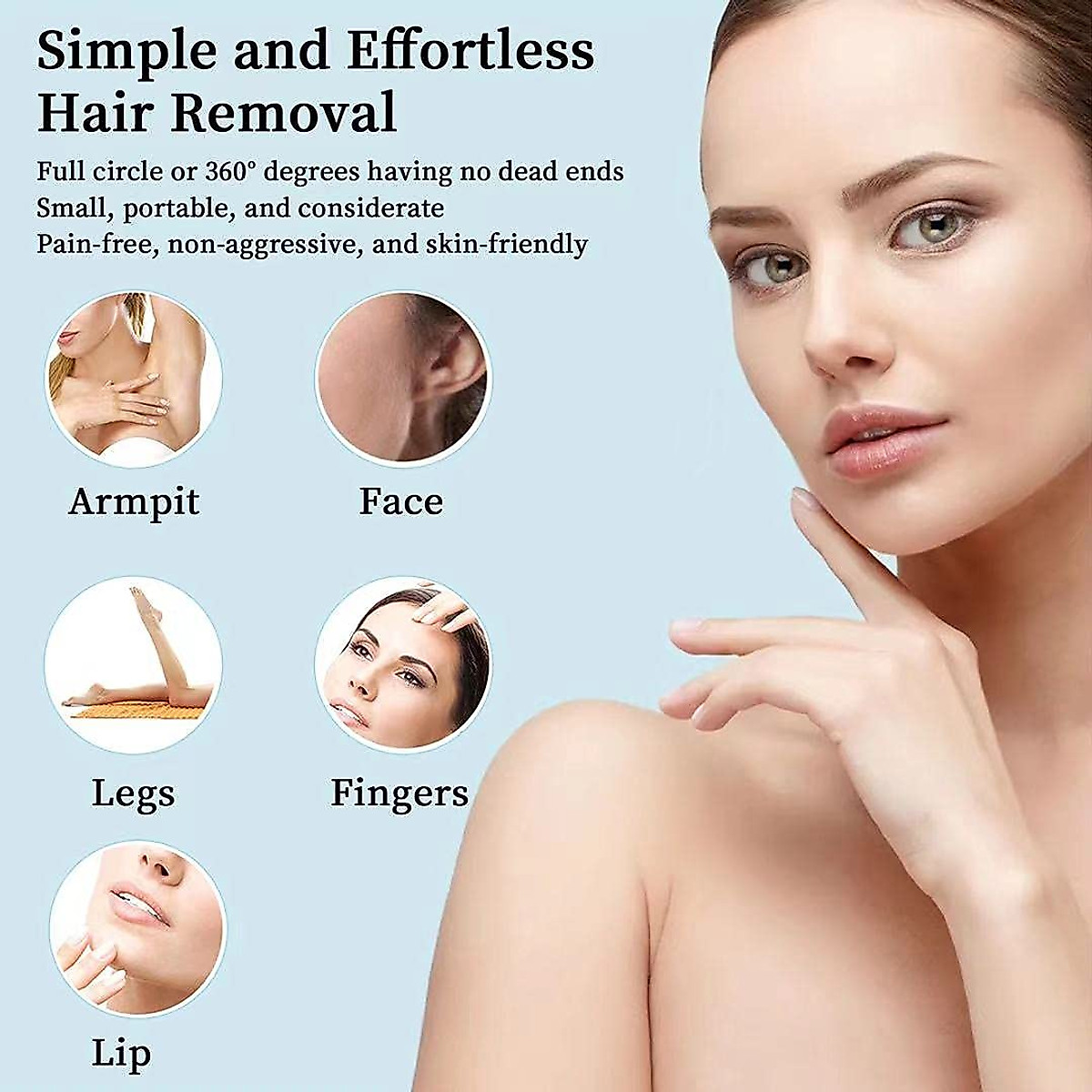 Facial Hair Remover Replacement Heads 4 Count, Compatible with Finishing Touch Flawless Facial Hair Removal Tool, Double Halo Second Generation