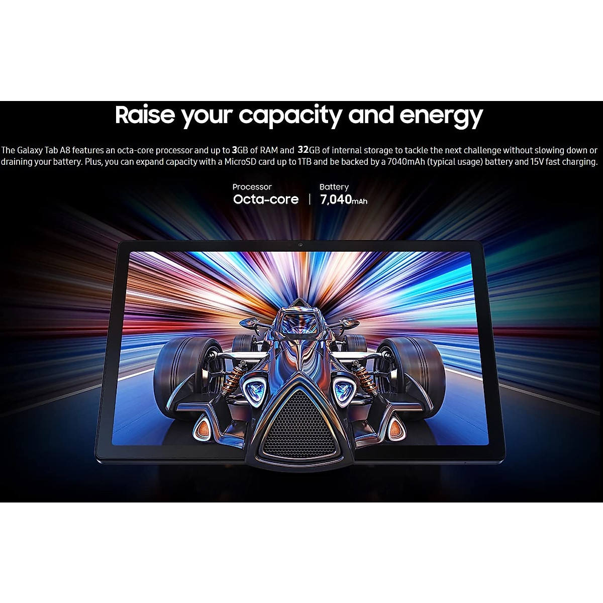 Samsung Galaxy Tab A8 LTE Android Tablet WiFi + 10.5” LCD Screen, 32GB Storage, Long-Lasting Battery, Kids Content, Smart Switch, Expandable Memory (Silver)