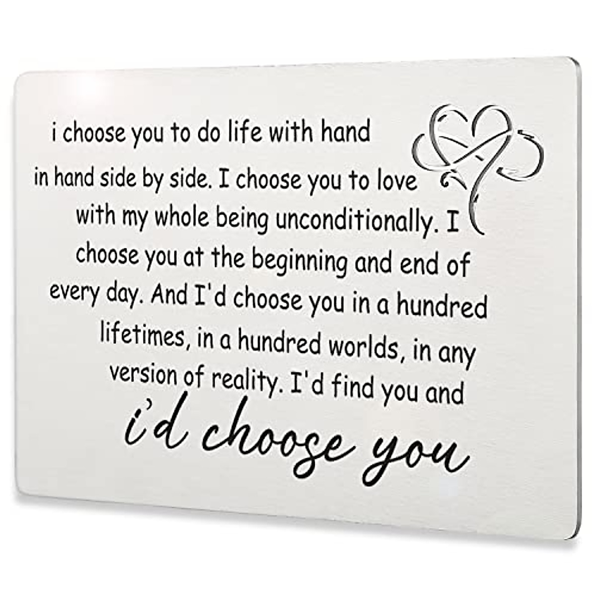 clesellix Love Note Wallet Insert Card, Engraved Wallet Insert Card for Men, Him, Boyfriend Valentine Wedding Anniversary Christmas Birthday Gifts Stocking Stuffer Christmas Predeployment Gift WC5