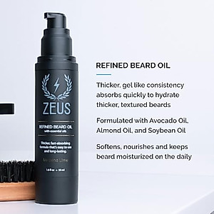 ZEUS Beard Starter Kit for Thick Beards, Natural Beard Shampoo, Beard Conditioner & Premium Refined Beard Oil (Made in USA) Vanilla Rum