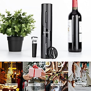 Hotder Electric Wine Opener, Automatic 3-in-1 Wine Bottle Opener Kit, Battery Operated Electric Corkscrew, Foil Cutter, Wine Plug, As Gift for Wine Lovers, Suitable for Home, Bar and Party