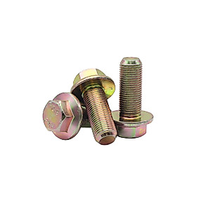 (3pcs) BelMetric M16X1.5X40 Metric Hardened Fine Thread Hex Head Flange Bolt, DIN 6921, Class 10.9, Black Finish, BFD16X1.5X40YLW-3