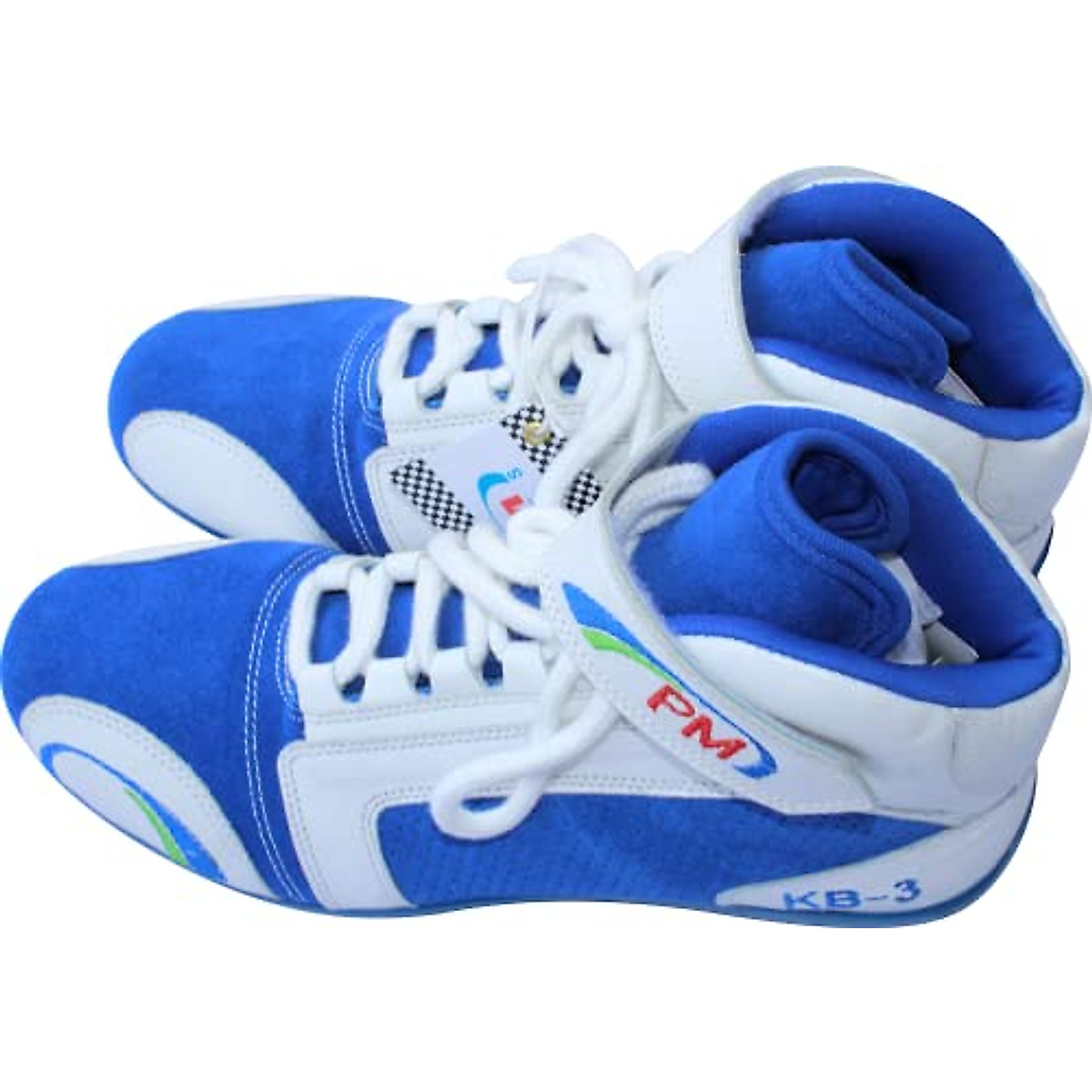 Driving Shoes, Karting Shoes, Go Kart Shoes (Blue/White, 9.5)