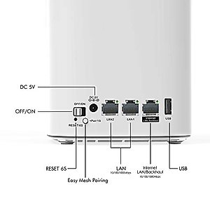 WAVLINK Whole Home WiFi Mesh System, AC1200 Gigabit Smart Mesh Wi-Fi Router Dual Band Wall-Mounted with Patent Touchlink Technology-3 Pack for 3000 sq.ft Coverage