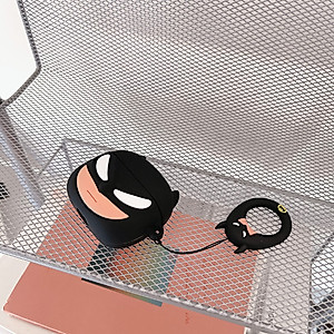 TSYue for Airpods Pro 2nd Generation/1st Generation Case with Keychain, Cartoon iPod Pro 2 Case Protective Silicone Cute Airpods Pro (2023/2022/2019) Case with Lock for Women Men, Black Batman