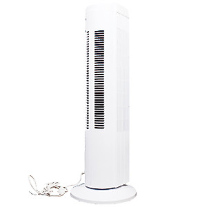 Mainstay FZ10-19MW 28 Inch 3 Speed Compact Oscillating Tower Fan with Auto Shutoff, White (Renewed) (White)
